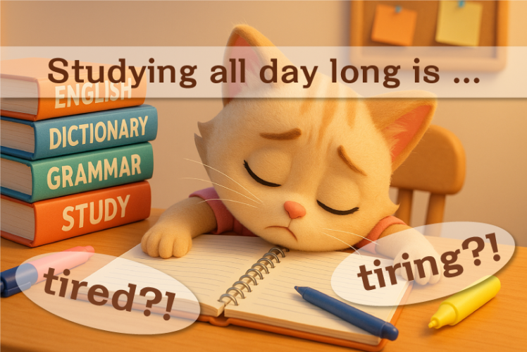 【Tired vs Tiring】あれっ、Tiredは使わないの?Tiringって何？！ | Mia's ゆるっと English